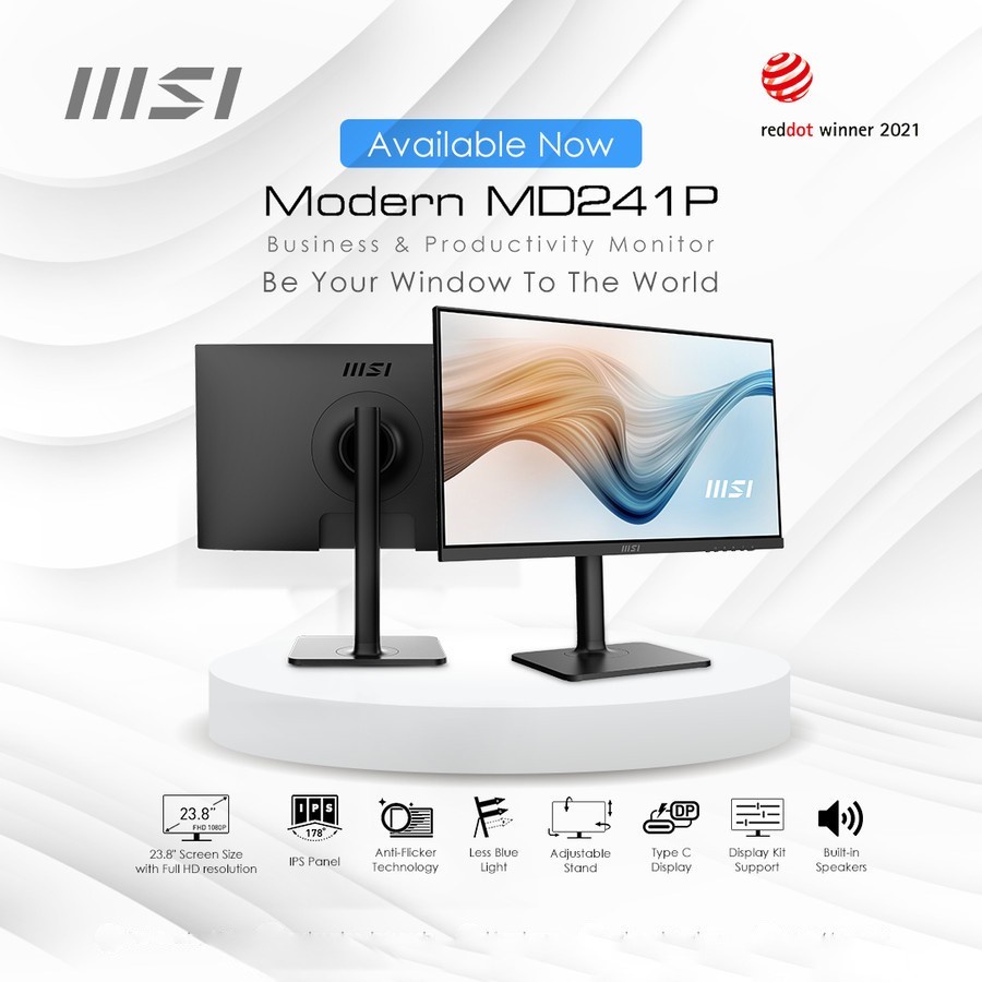 Jual MSI Modern MD241P 24 Inch Monitor - FHD IPS Speaker 75Hz | Shopee ...