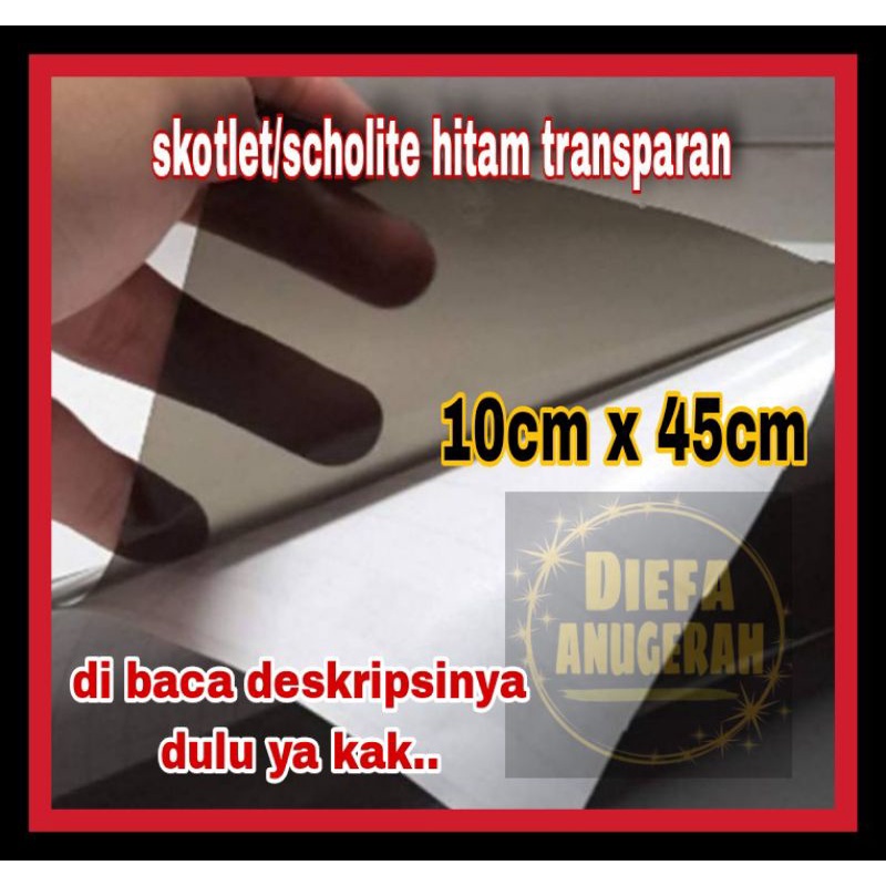 Jual Skotlet hitam bening/scholite hitam transparan/sticker polos | Shopee Indonesia