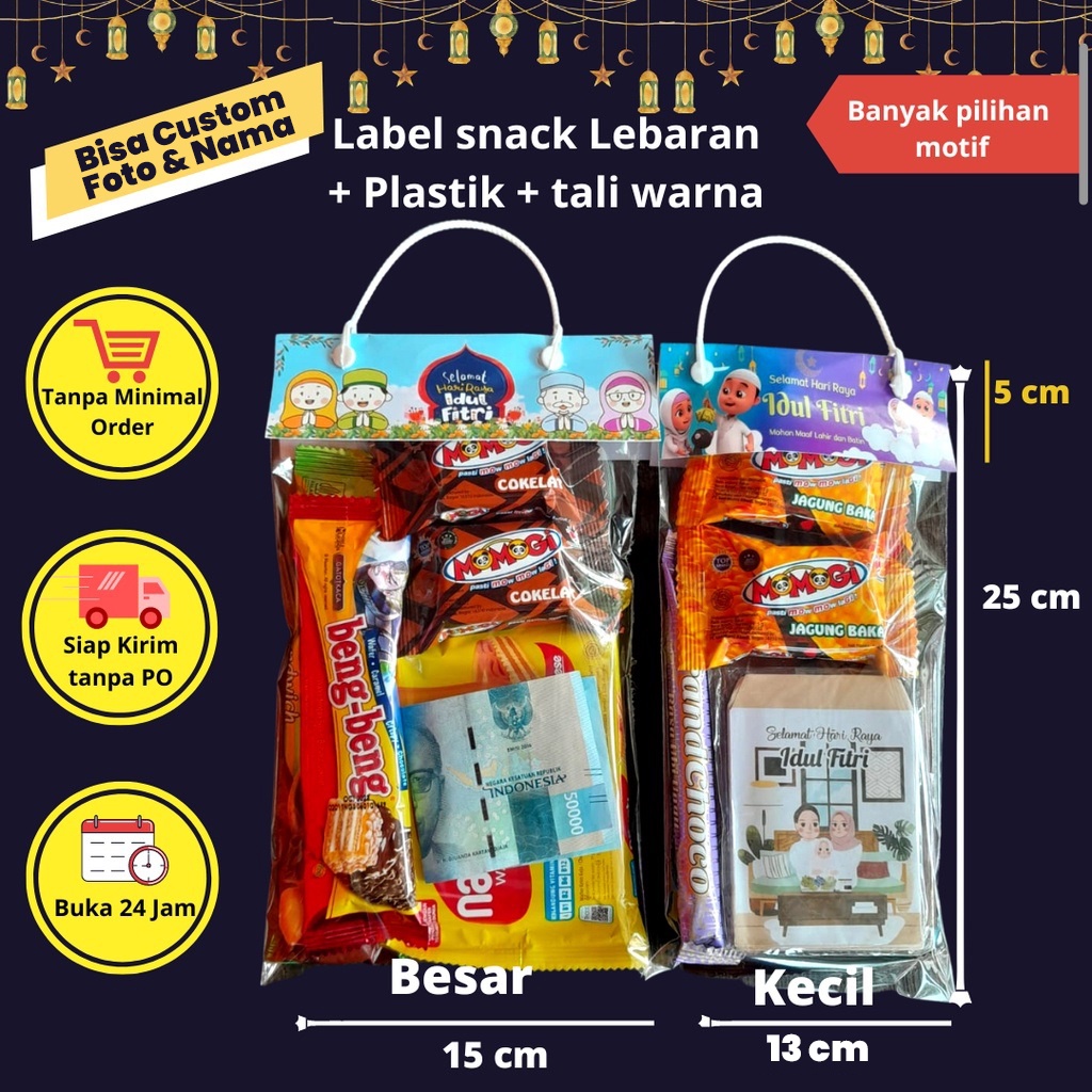 Jual Tas Plastik snack Lebaran/ Label Snack anak/Tas Snack anak Idul ...