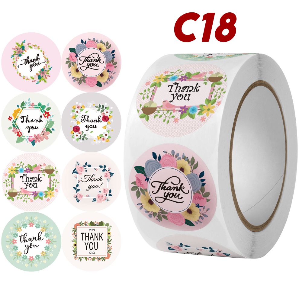 Jual 500 Pcs Stiker Label Thank You Sticker Bulat 2.5cm ST001 | Shopee ...