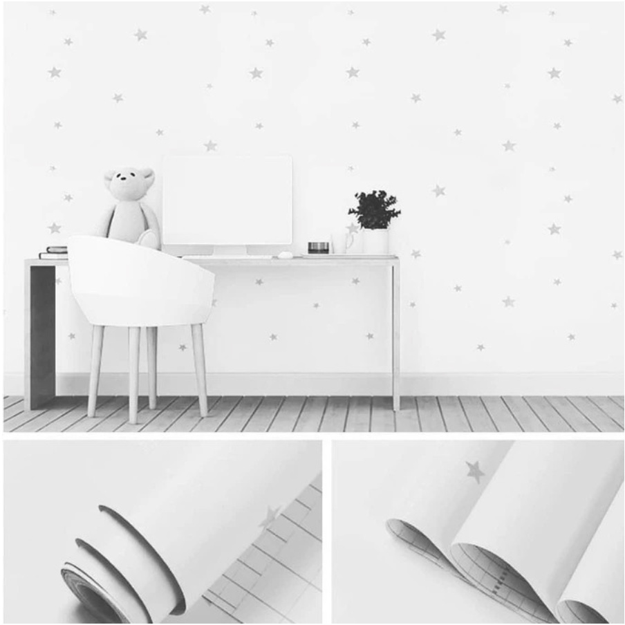 Jual Wallpaper Dinding Ukuran 45 Cm X 10 M Motif Polos Pastel Biru Pink