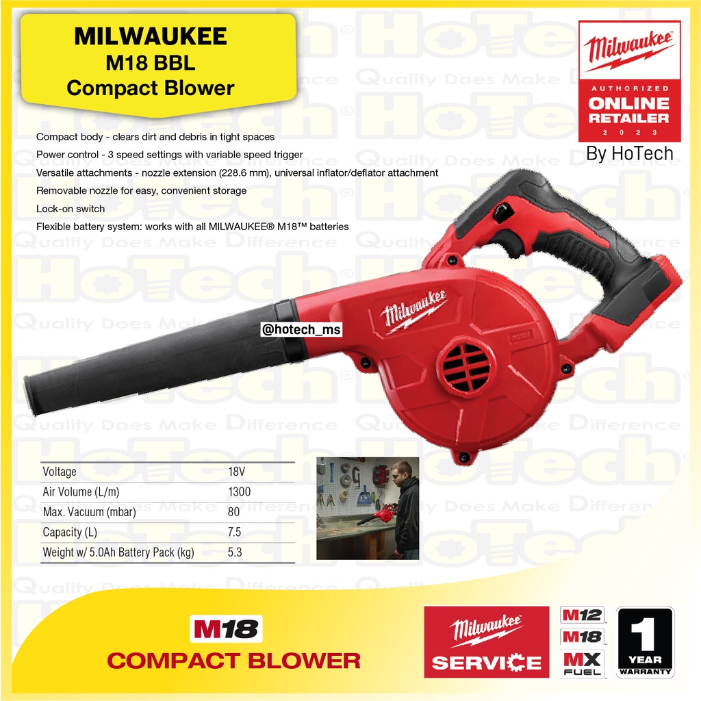 Jual MILWAUKEE M18 BBL | Blower 18V | Compact Blower | Blower (Unit ...