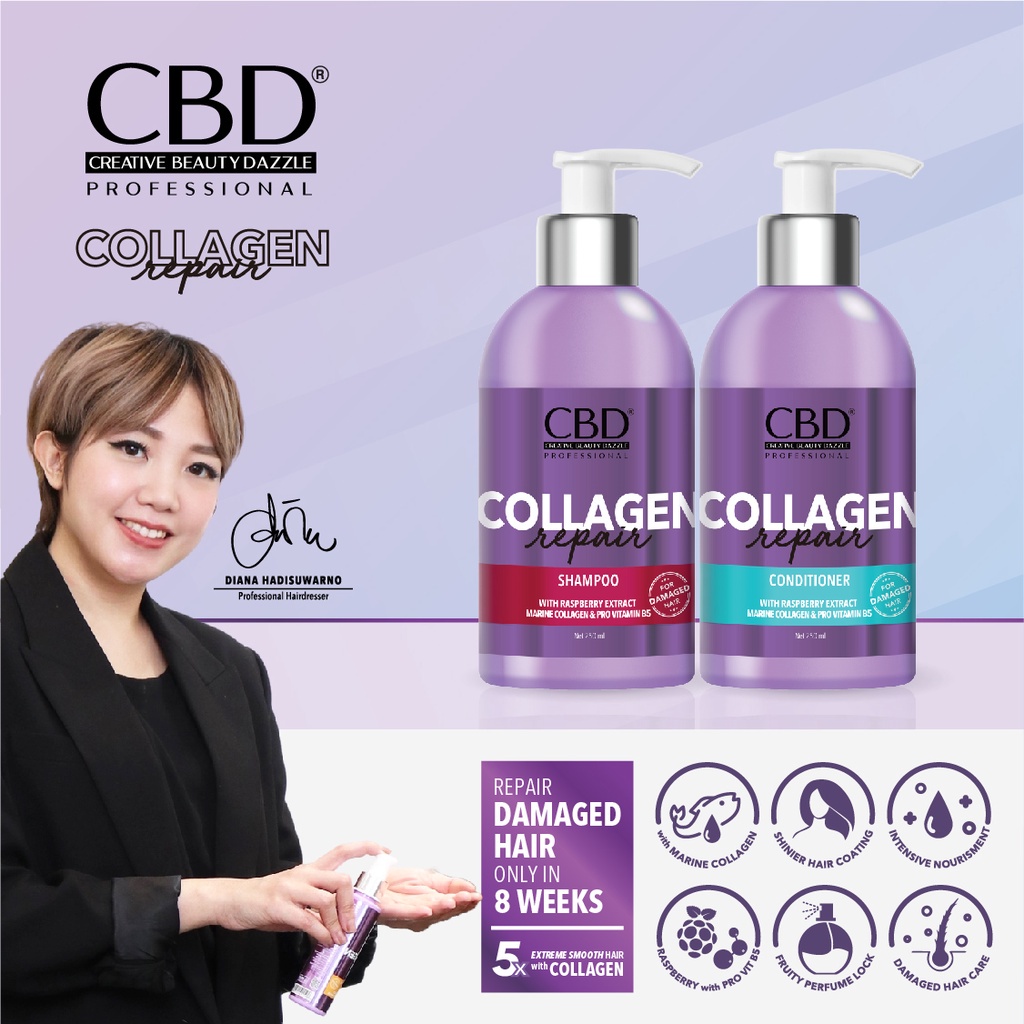 Jual CBD Collagen Booster Repair Shampoo & Conditioner 250ml | Shopee ...