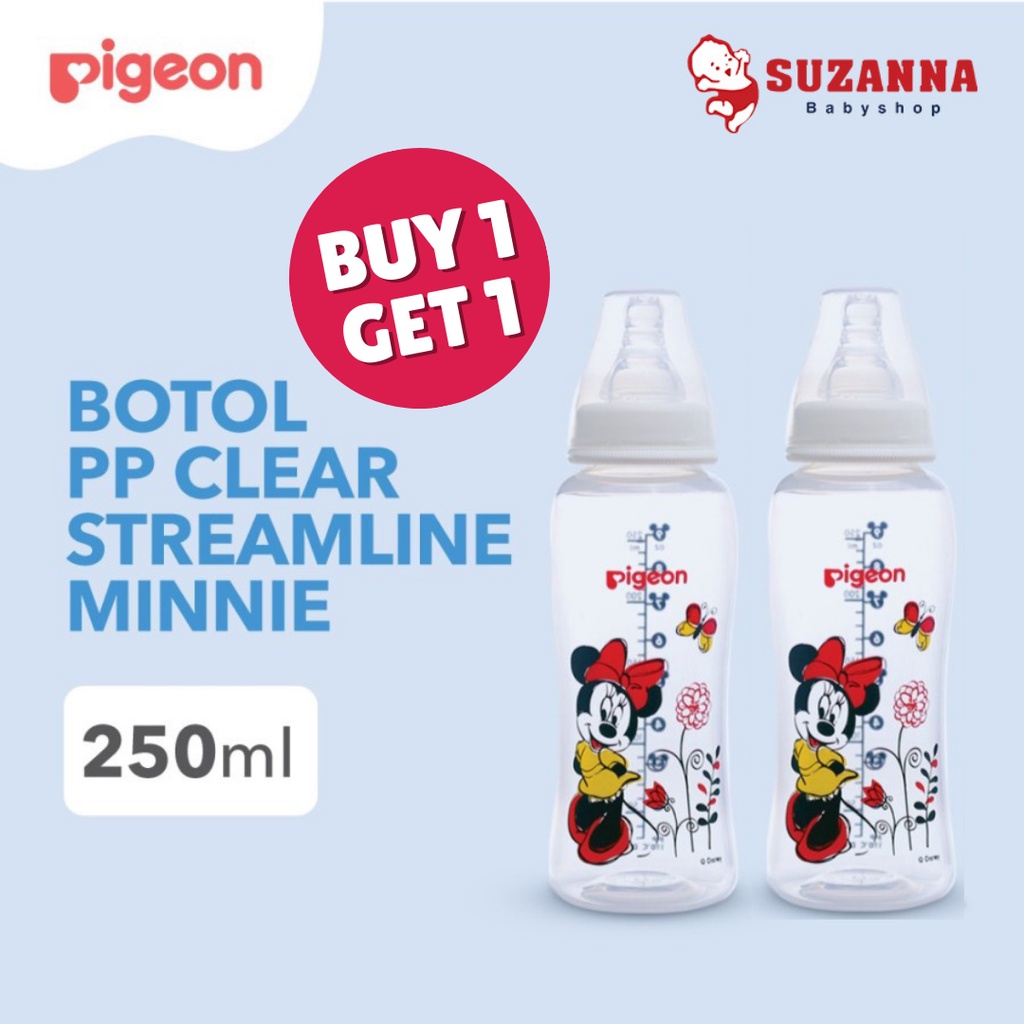 Jual Pigeon Buy 1 Get 1 Botol PP Clear Streamline Minnie 250ml | Shopee Indonesia