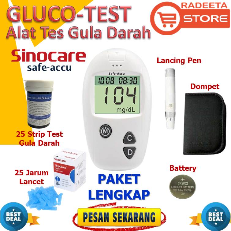 Jual Sinocare Sinoheart Alat Tester Gula Darah Diabetes Glucose Meter ...