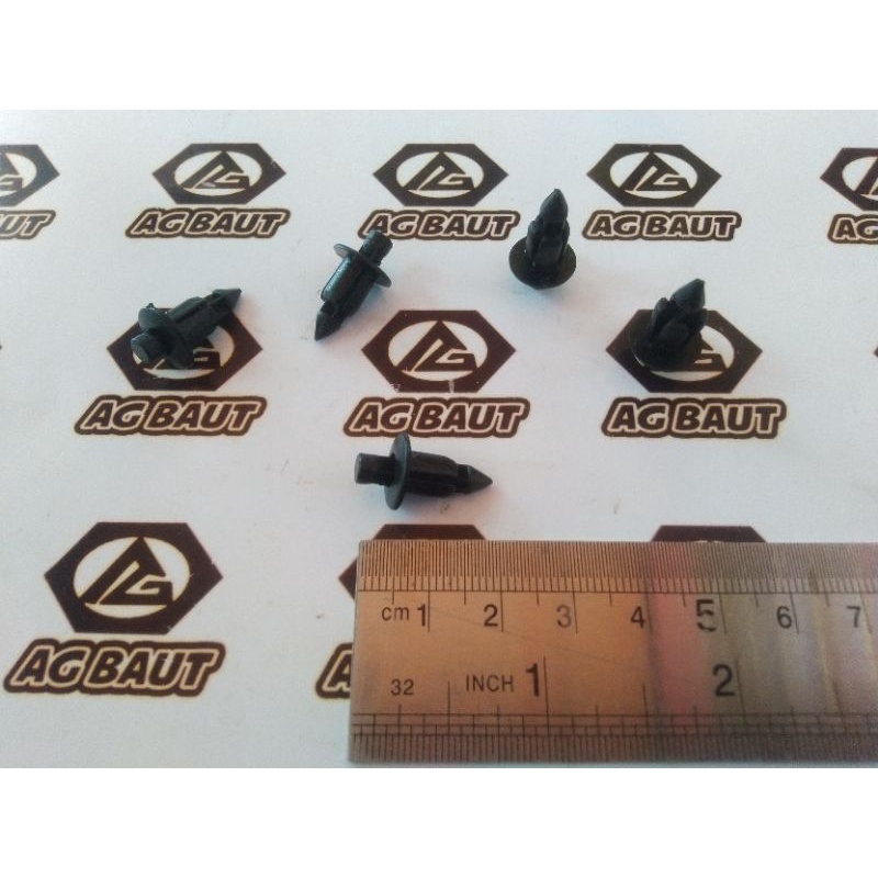 Jual Baut Klip Plastik Rivet Hitam / Kancing Klip Body Plastik Kecil M6 ...