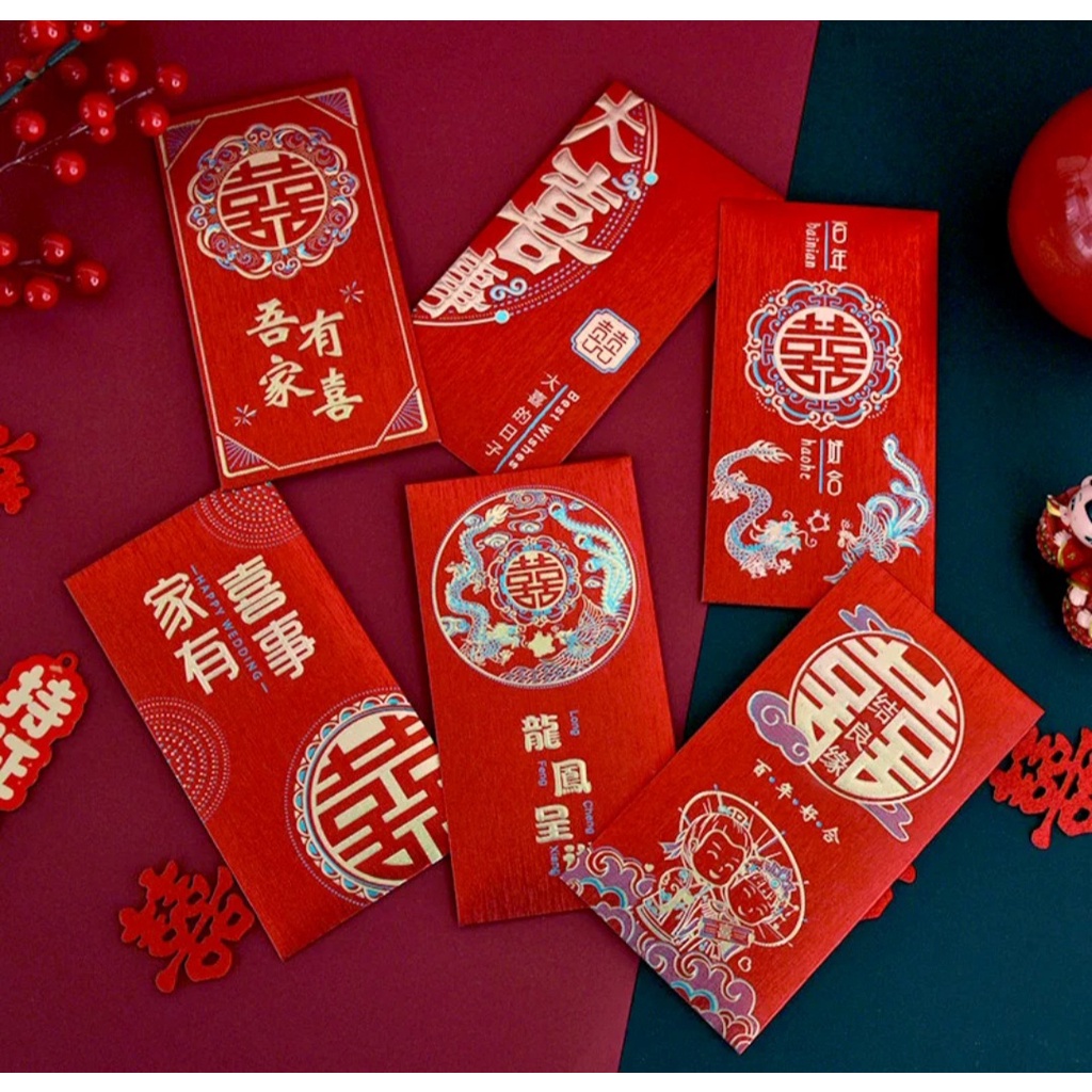 Jual Angpao Panjang Shuang Xi untuk Sangjit/ Teapai/ Wedding Ceremony ...