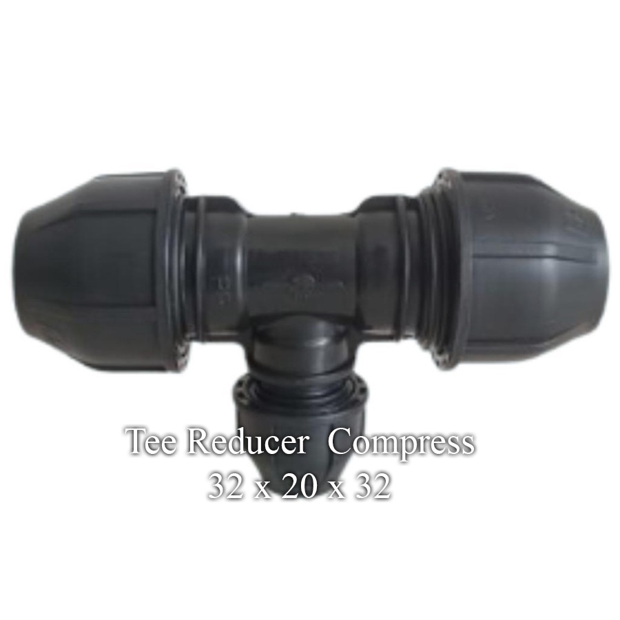 Jual Fitting HDPE Tee Reducer compress /Turunan Tee - 32mm x 20mm x 32mm ( 1" x 1/2" x 1 ...