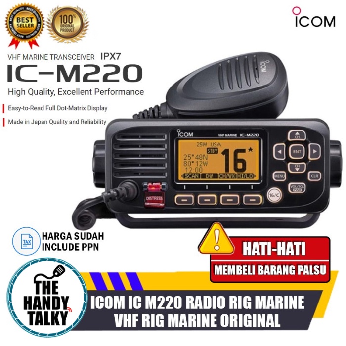 Jual Radio RIG Marine VHF ICOM IC M220 IC-M220 M 220 VHF Radio Rig Icom Marine Original Garansi ...