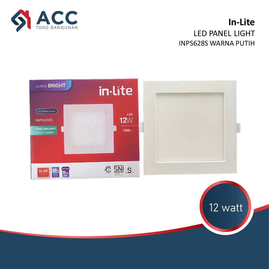 Jual InLite Downlight Panel Light LED Inbow 12W 12 Watt Kotak INPS628S ...