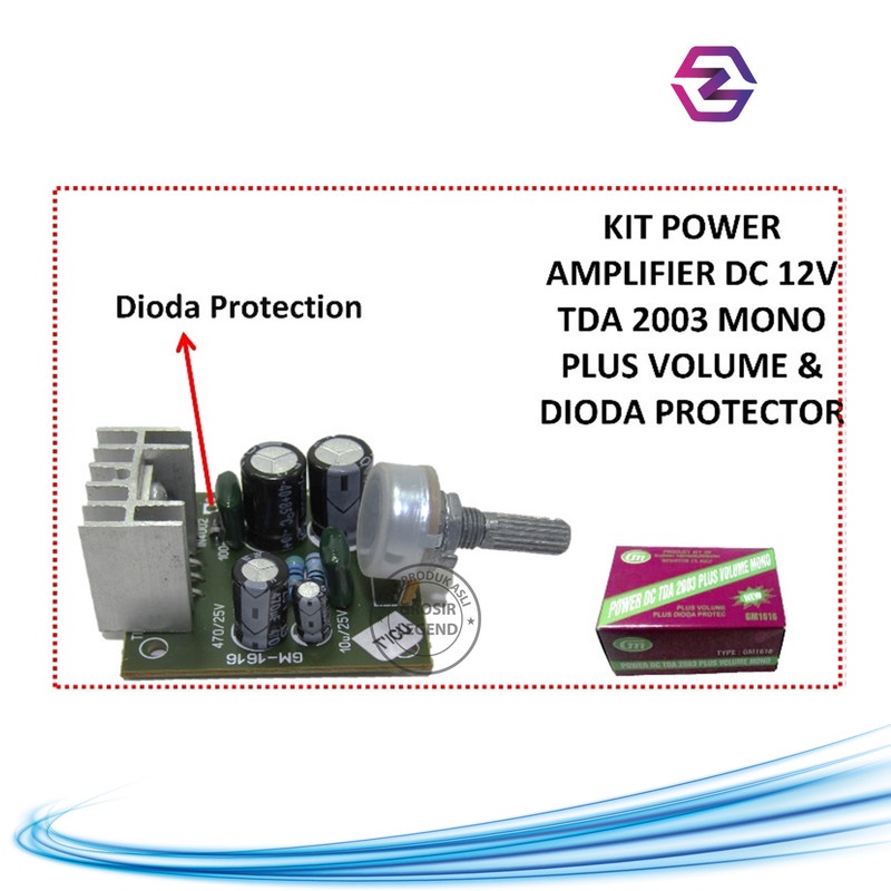 Jual Kit power amplifier DC 12V TDA 2003 plus volume mono GM 1616 | Shopee Indonesia