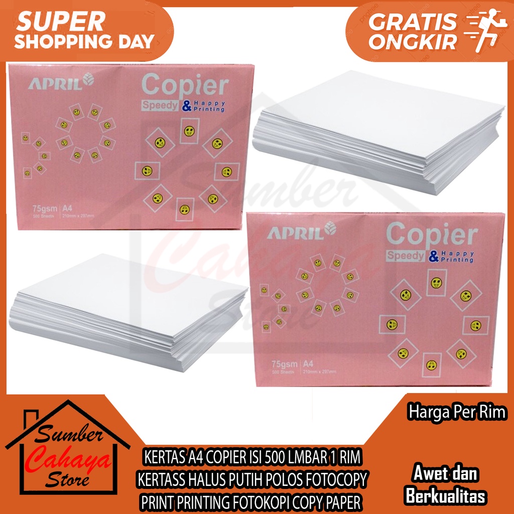 Jual Kertas A4 Kertass F4 75 Gsm Copier April By Paper Isi 500 Lembar ...