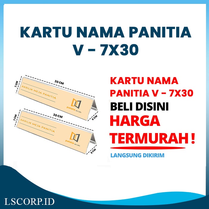 Jual Tent Akrilik Papan Nama Panitia Akrilik Meja Panitia Panjang 30x7 ...