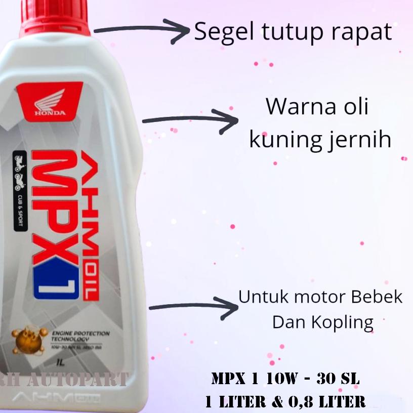 Jual TERBARU OLI MPX 1 LITER OLI MESIN MPX 1 800ML 10 W-30 SL JASO MA ORIGINAL, OLI MOTOR BEBEK ...