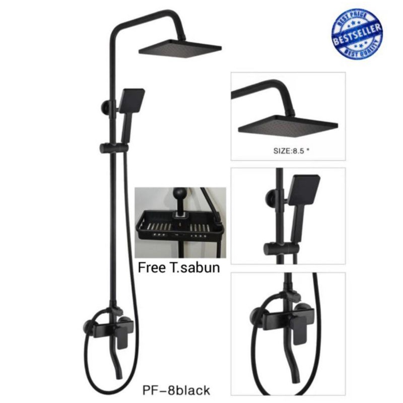 Jual Tiang shower collum panas dingin/Shower tiang mixer hitam/Shower ...