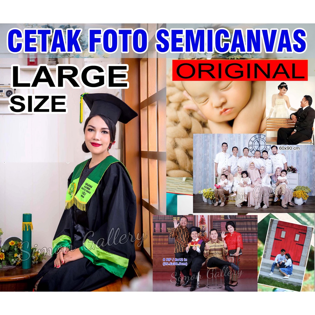 Jual CETAK CANVAS Foto/Poto/Wisuda/Keluarga 20RP - UKURAN BESAR - 40 In/ 30R | Shopee Indonesia