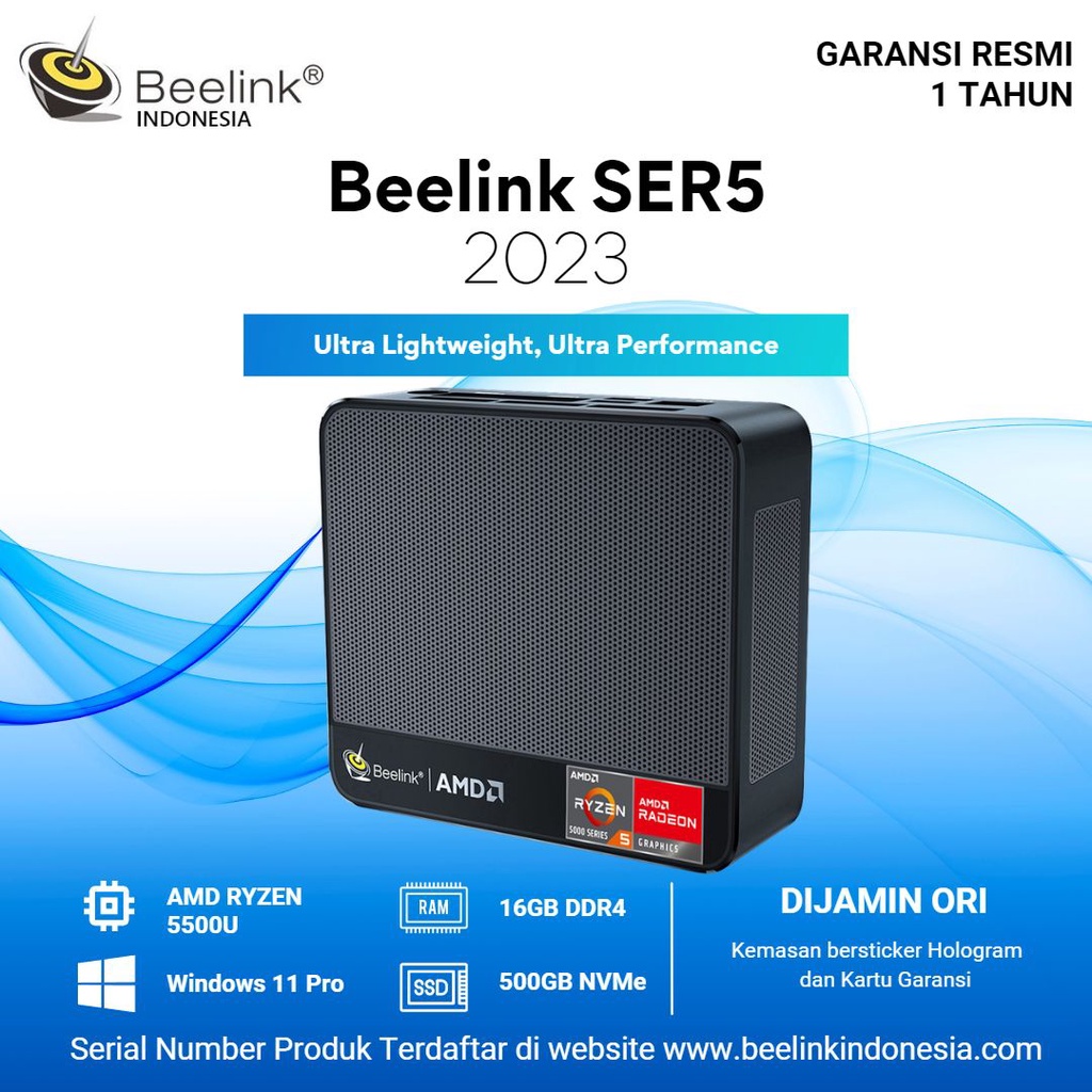 Jual Beelink SER5 AMD Ryzen5 5500U 16/500GB NVMe 3 Display Windows 11 ...