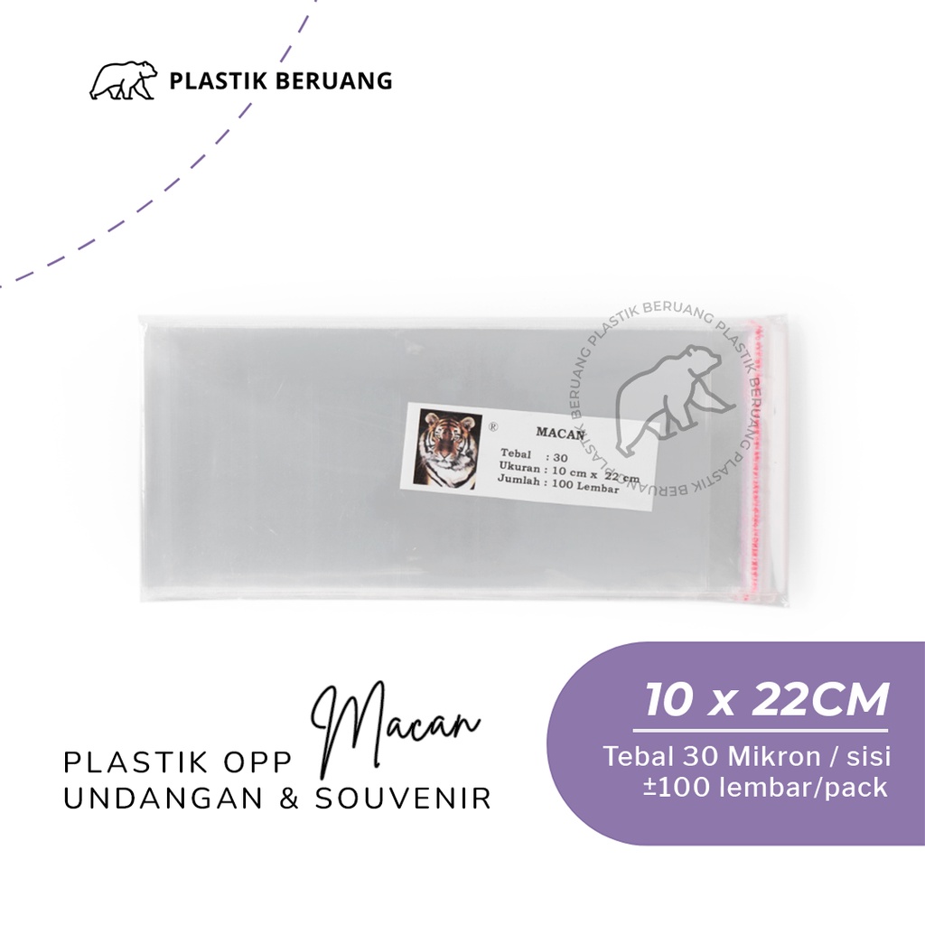 Jual Plastik OPP Macan 10x22 Tebal 30 Micron Lem Plastik Undangan Samir ...