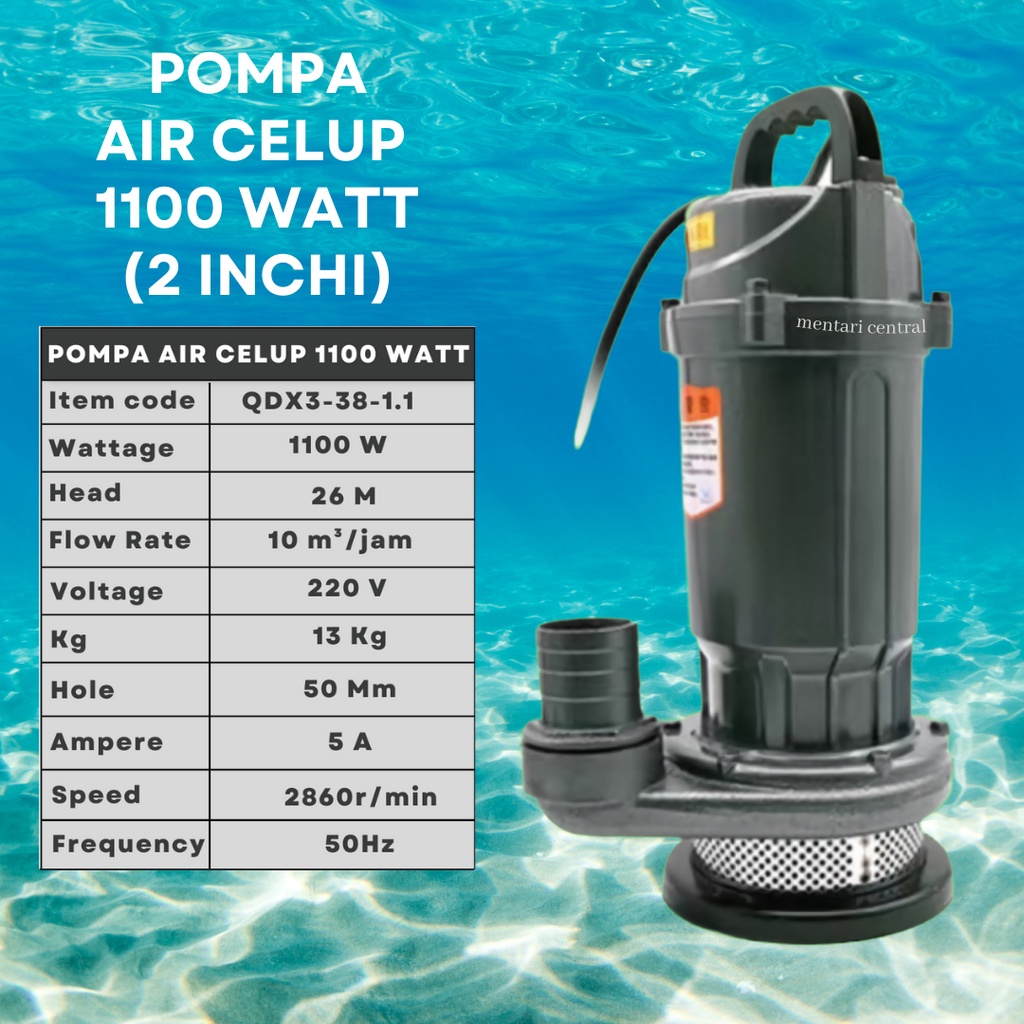 Jual Pompa Celup Air Kotor 1100 watt Submersible Water Pump Pompa sawah ...