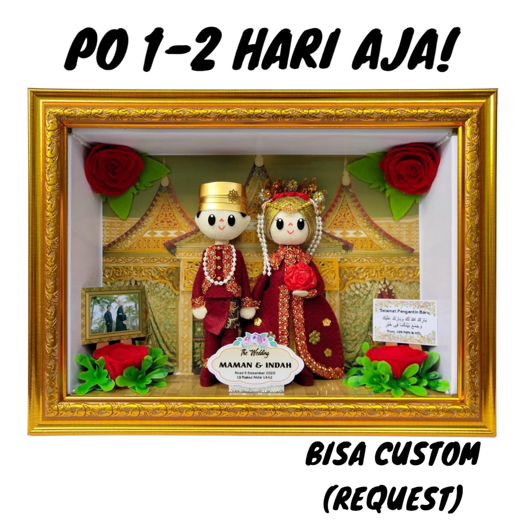 Jual Boneka Flanel Pengantin Adat Minag Frame 3D 21x30 Cm | Shopee ...