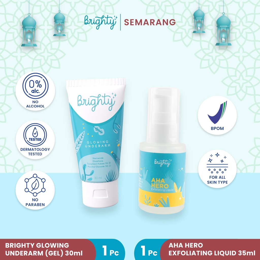 Jual BRIGHTY Glowing Underarm x AHA HERO Serum Pencerah Ketiak No.1 Di ...
