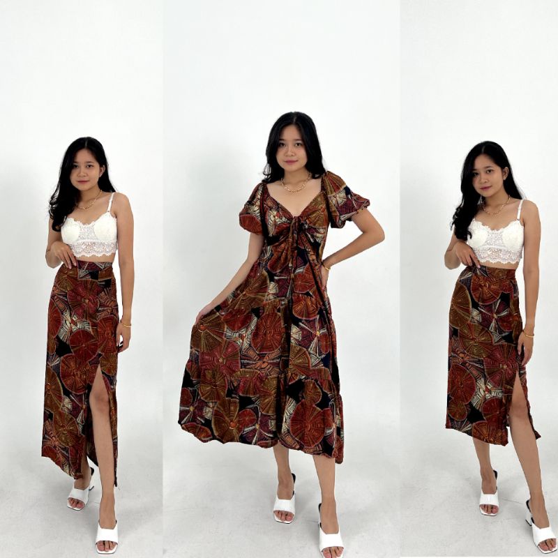 Jual Dress BIG SIZE dan Rok Belah samping - Dress Midi - Dress Big size ...