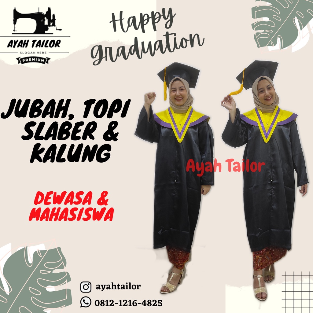 Jual BAJU TOGA JUBAH WISUDA DEWASA SMA SMK SARJANA KUNING LIST UNGU ...