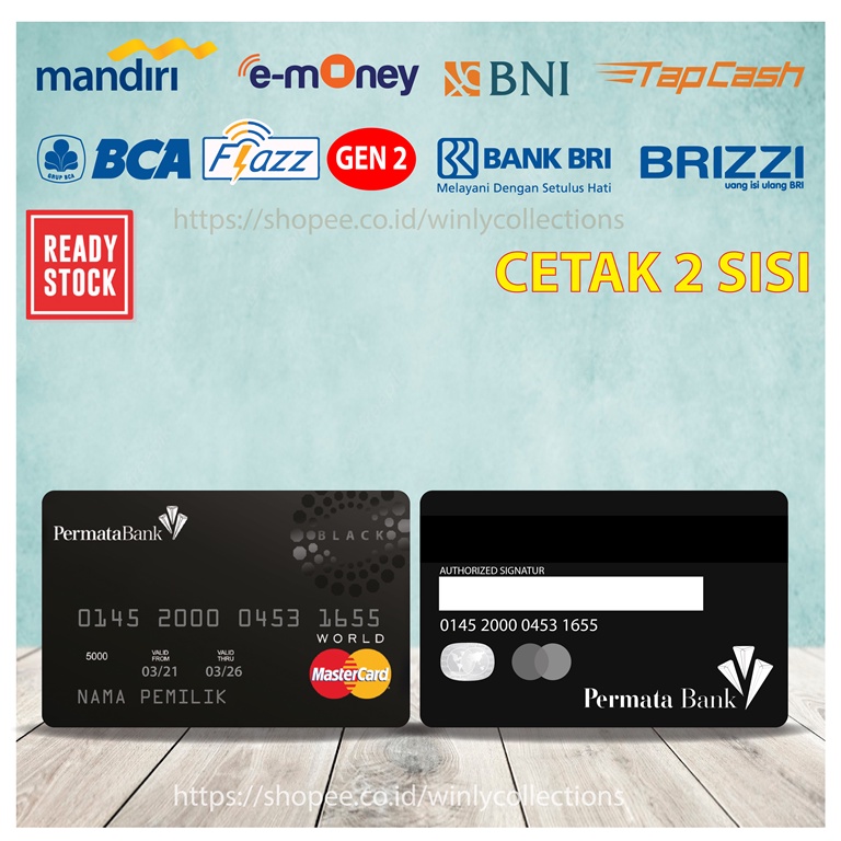 Jual EMONEY E TOLL CREDIT CARD DESIGN PERMATA BLACK MANDIRI FLAZZ BCA ...