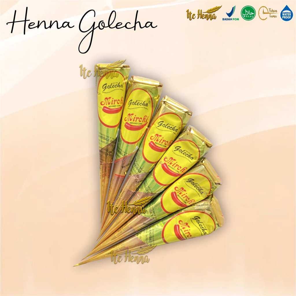 Jual Golecha Mirchi Henna Cone (1/2 Box isi 6pcs) Warna Maroon | Shopee ...