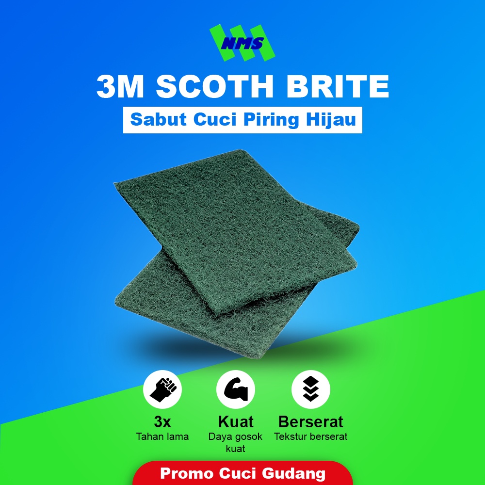 Jual Sabut Hijau Tough Clean Scrub std/1-69 / ID-10 Scotch Brite 3M ...