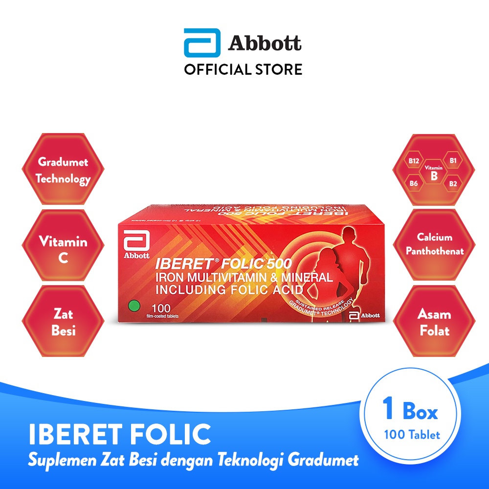 Jual Abbott Iberet Folic box 100 tablet - Multivitamin & Mineral ...