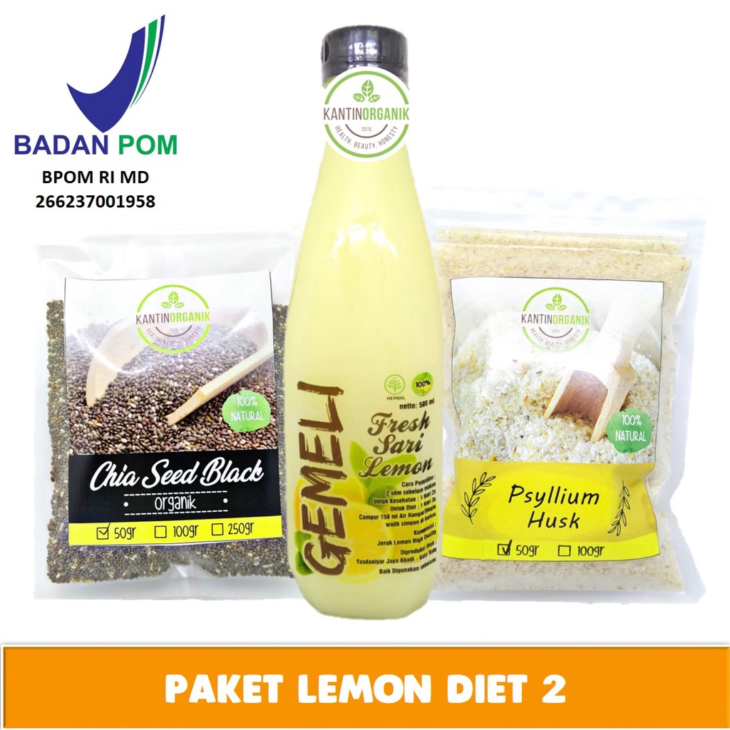 Jual Paket Diet Lemon 2 (Sari Lemon Gemeli 500ml + Chiaseed 50gr ...