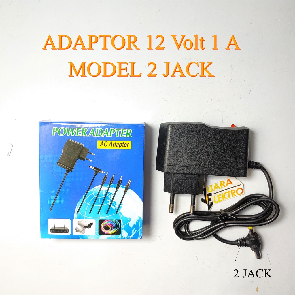 Jual Adaptor 12V 1A Dengan 2 JACK | AC/DC Adaptor Model 1210 Pengubah Arus AC/DC 12V/1A | Shopee ...