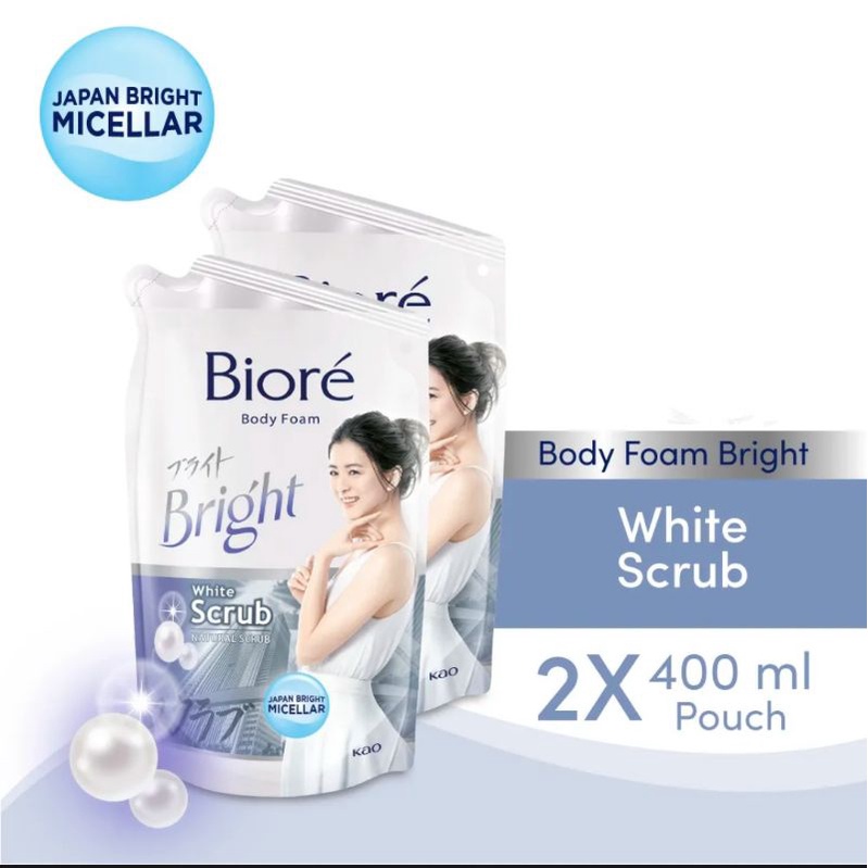 Jual Biore Sabun Mandi Bright Scrub 400ml, 400ml x 2 pouch ( Paket ...