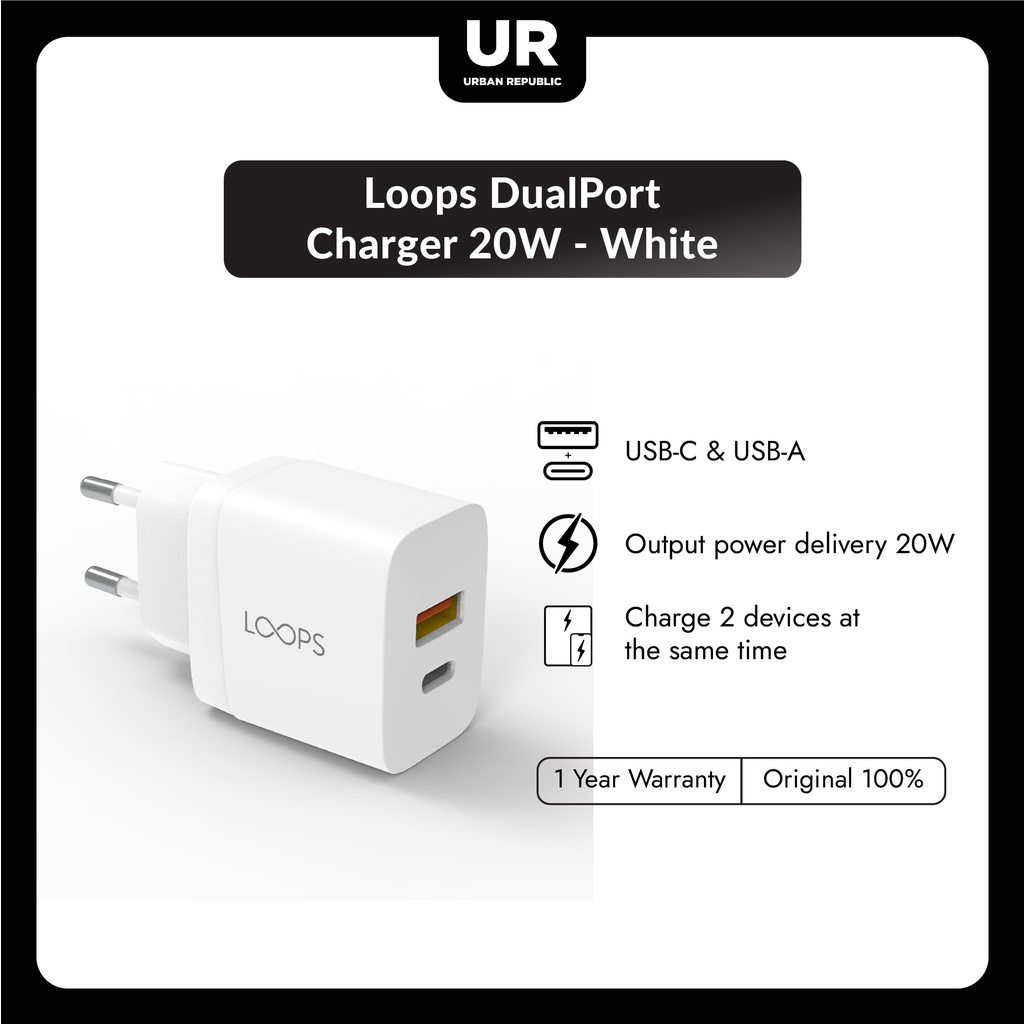 Jual Loops DualPort Charger 20W | Shopee Indonesia