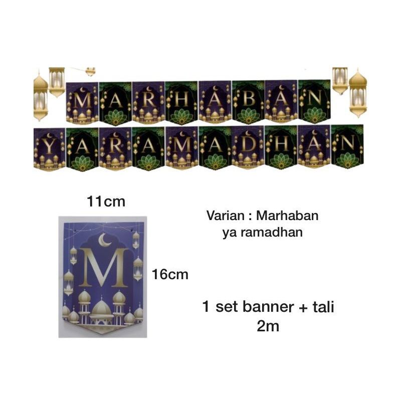 Jual bunting flag / leter bener : MARHABAN YA RAMADHAN | Shopee Indonesia