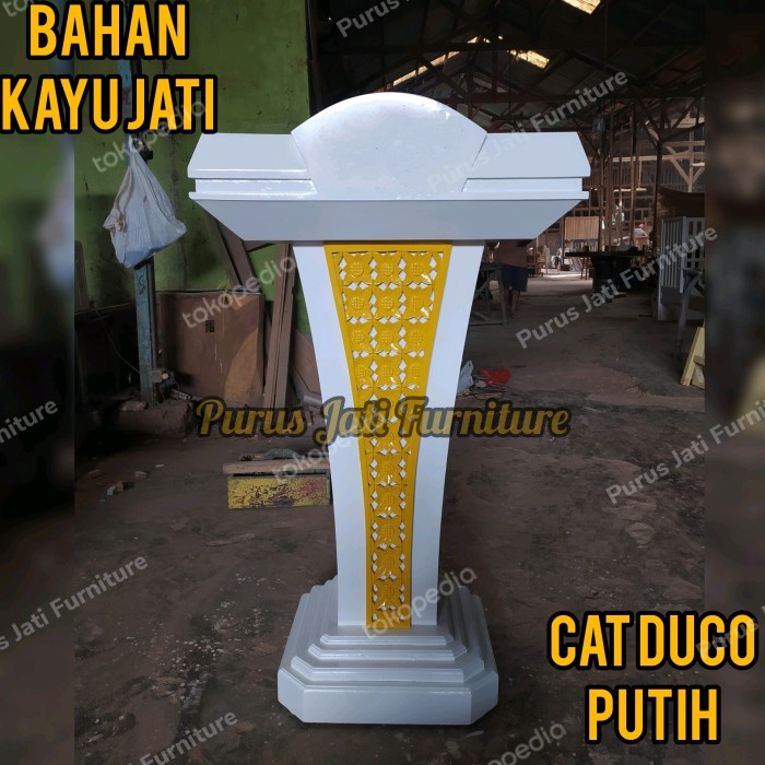 Jual PJ1 Mimbar Podium Minimalis Cat Duco Warna Putih Harga Murah ...