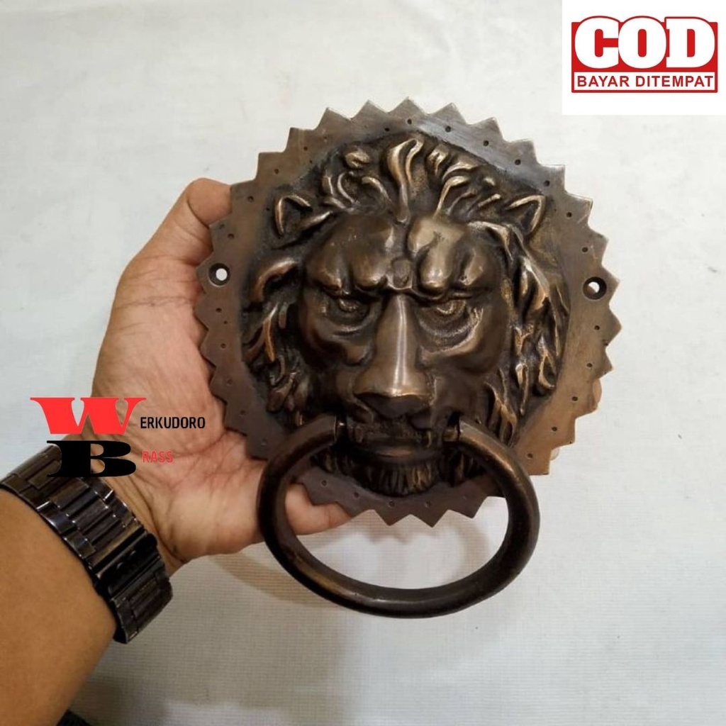 Jual KETUKAN PINTU MOTIF SINGA HANDLE PINTU KUNINGAN TARIKAN PINTU ...