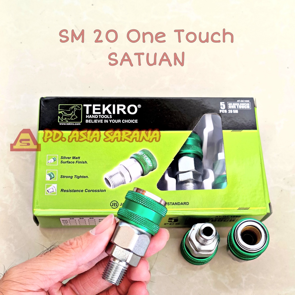 Jual [SM20 One Touch] Air Quick Coupler TEKIRO AT-QC1080 Nepel Kopler Angin 20 SM | Shopee Indonesia