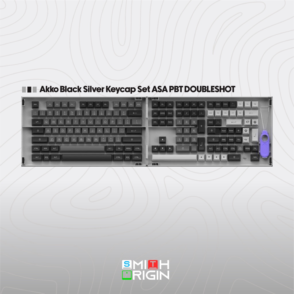 Jual Akko Black & Silver Keycap Set ASA PBT DOUBLESHOT | Shopee Indonesia