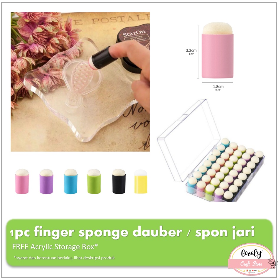 Jual LovelyCraftStore | 1pc spon jari, finger sponge dauber for art ...