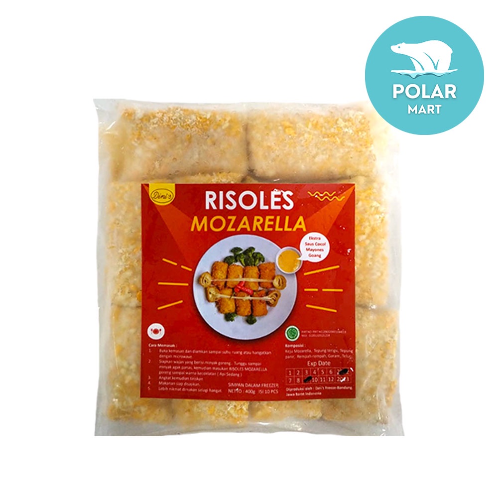 Jual Dini's Risoles Mozarella Keju Isi 10pcs 400 Gram (FROZEN FOOD ...