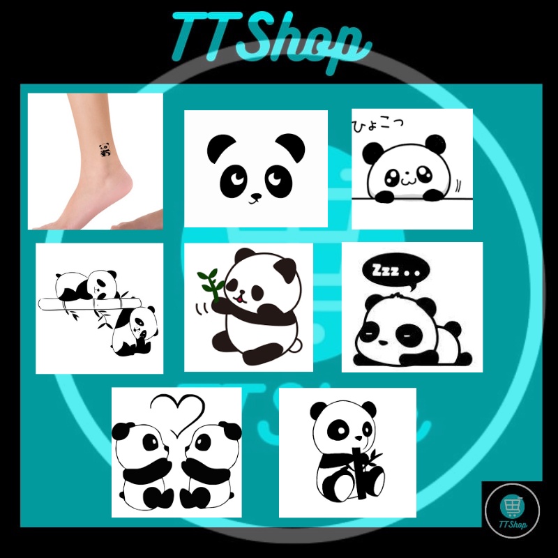 Jual Tato temporary waterproof dan tahan lama gambar panda aman untuk ...