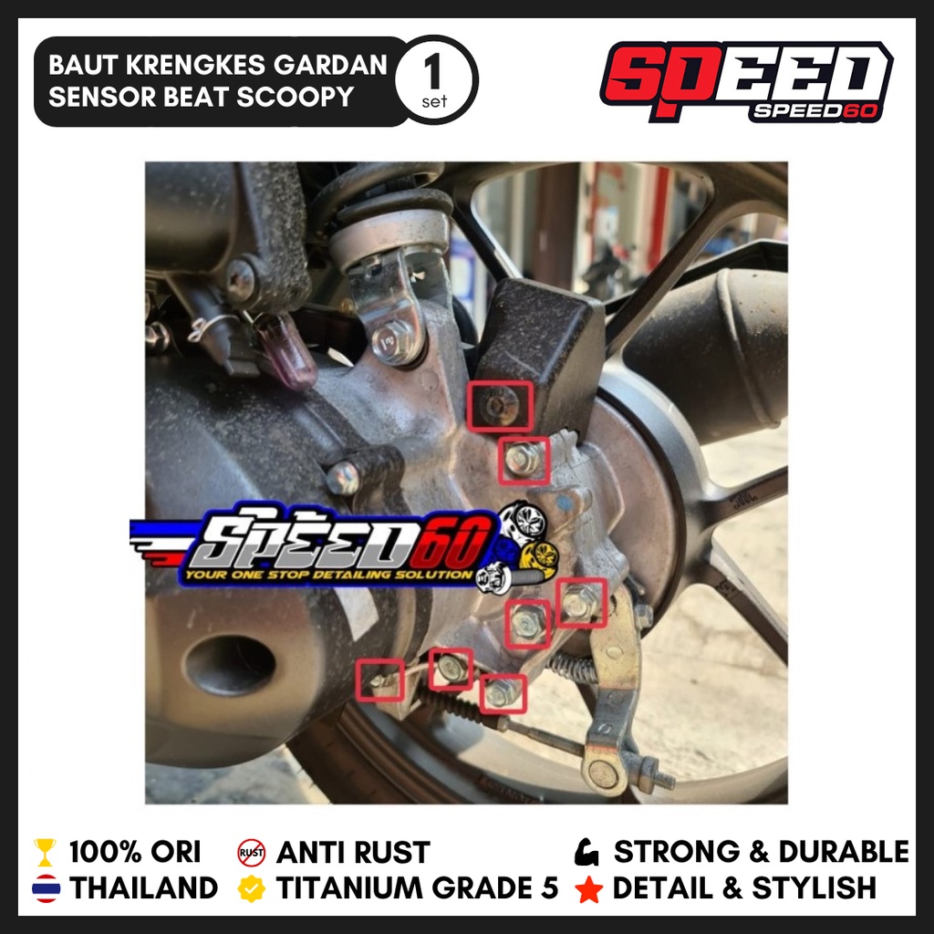 Jual Titanium Baut Krengkes Gardan Sensor Scoopy Beat Genio 2020 Grade ...