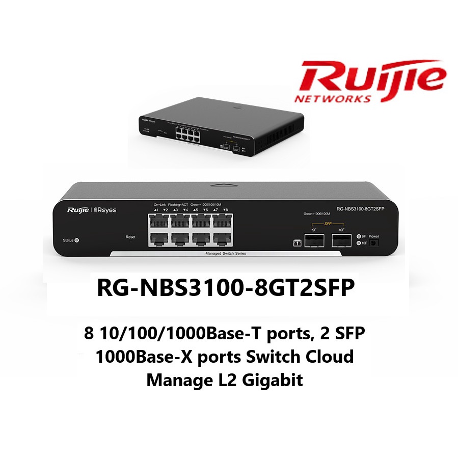 Jual Ruijie RG-NBS3100-8GT2SFP 8-Port Gigabit L2 Cloud Managed Switch ...