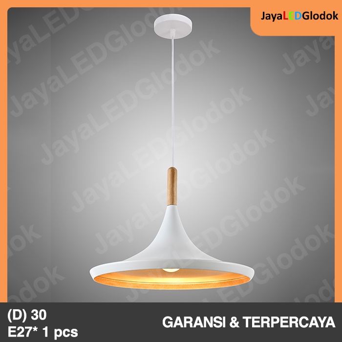 Jual Lampu Gantung Ruang Makan Minimalis Industrial Cafe Putih Kayu 732 | Shopee Indonesia