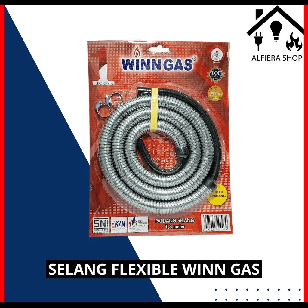 Jual WINN GAS SELANG GAS LPG 1,8METER ANTI TIKUS DENGAN PENGAMAN ...