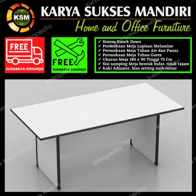 Jual Meja Rapat Meja Meeting Conference Table Persegi 180 x 90 Cm ...