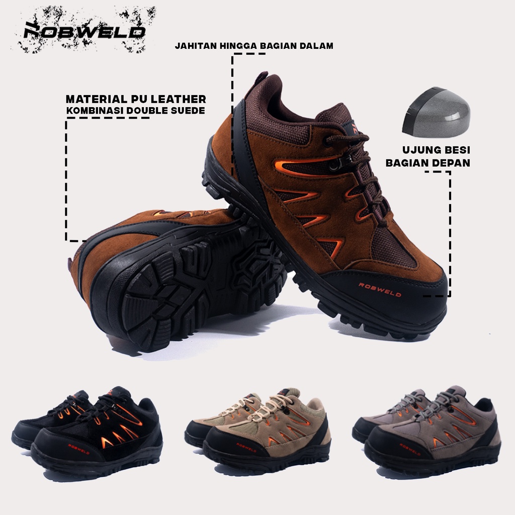Jual Robweld - Sepatu Pria Safety Low Boots Ujung Besi Kerja Hiking ...