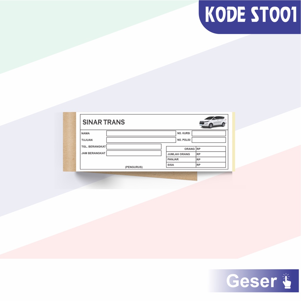 Jual CETAK KWITANSI TIKET TRAVEL CUSTOM NAMA BISA SATUAN TANPA MINIMAL ... Jual CETAK KWITANSI TIKET TRAVEL CUSTOM NAMA BISA SATUAN TANPA MINIMAL ...